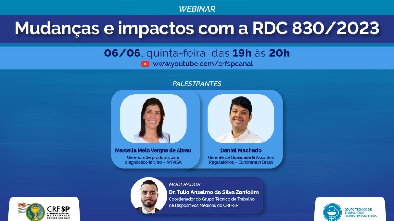 Webinar - Mudanças e Impactos com a RDC 830/2023 - YouTube