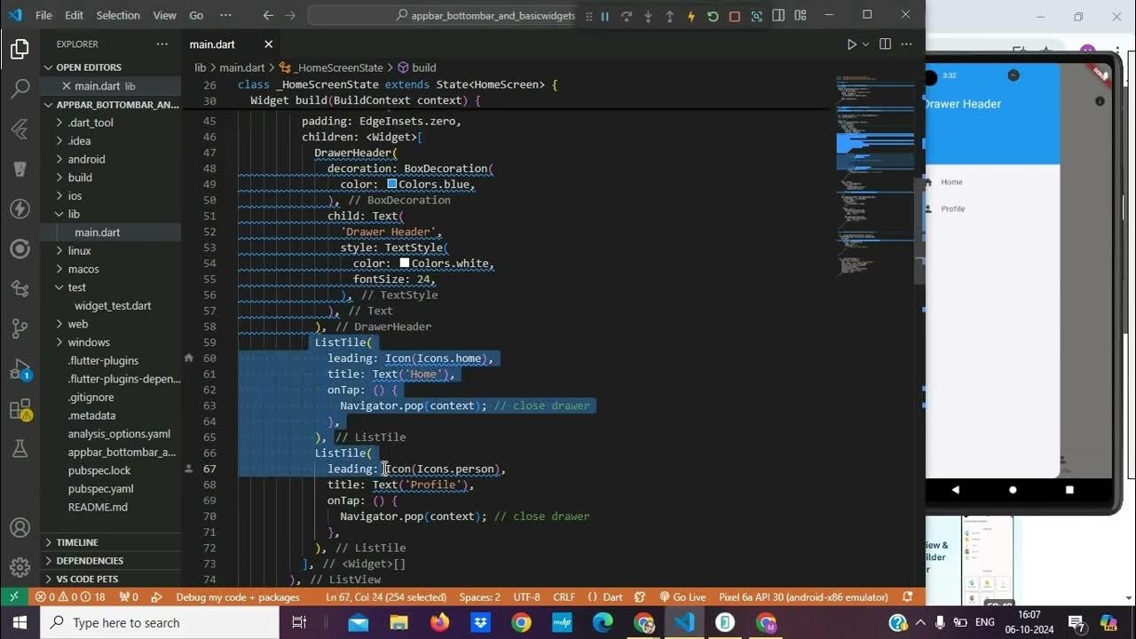 Master Flutter Widgets: App Bar, Bottom Navigation Bar, Drawer ...