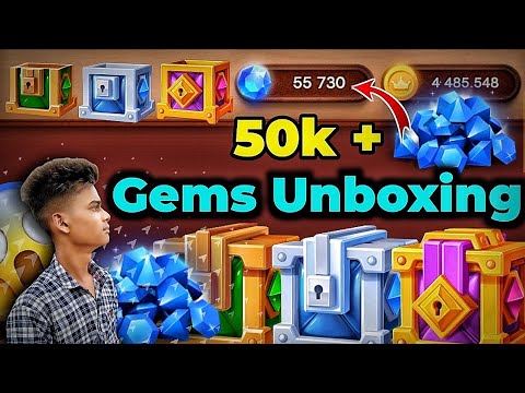 😱50k + Gems Unboxing 💎|| Carrom Pool Miniclip 🎱|| Pro Master Supreme ...