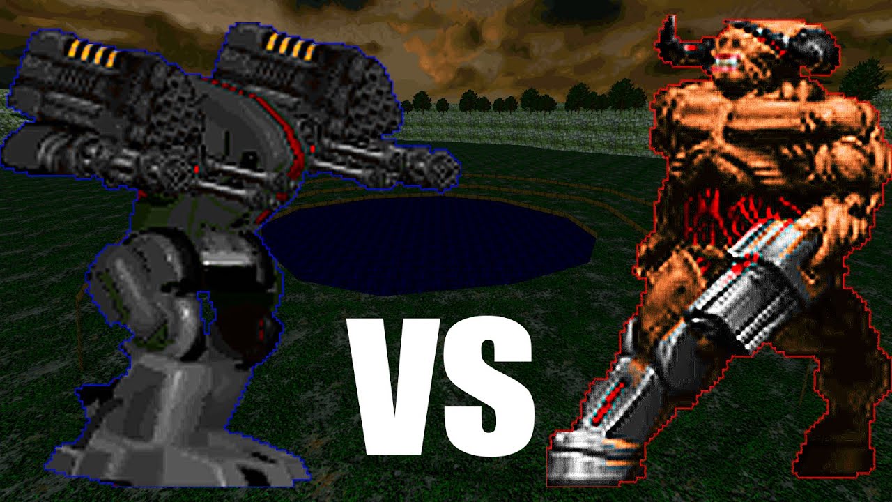 Zombie Mech vs Cyberdemon - BRUTAL DOOM Monster Infighting - YouTube