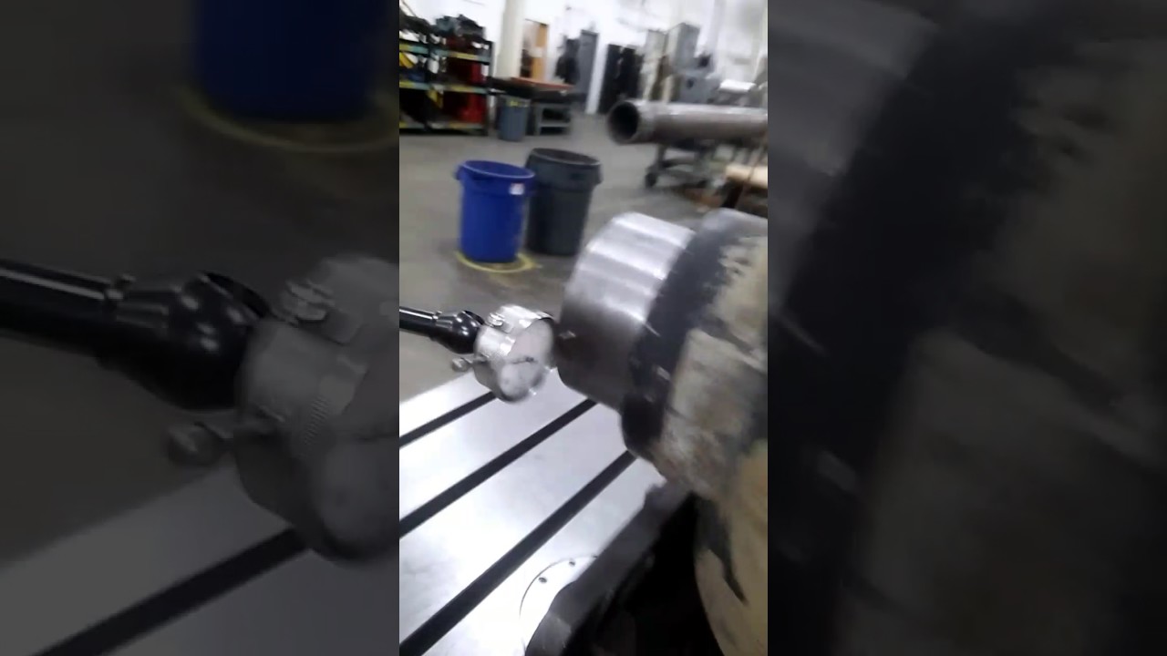 Turning cast iron trunnion on the namura 4th - YouTube