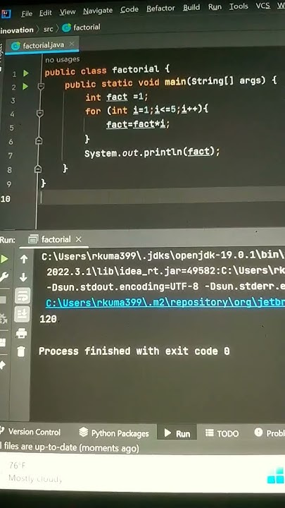 Wap To Find Factorial Number In Java Youtube