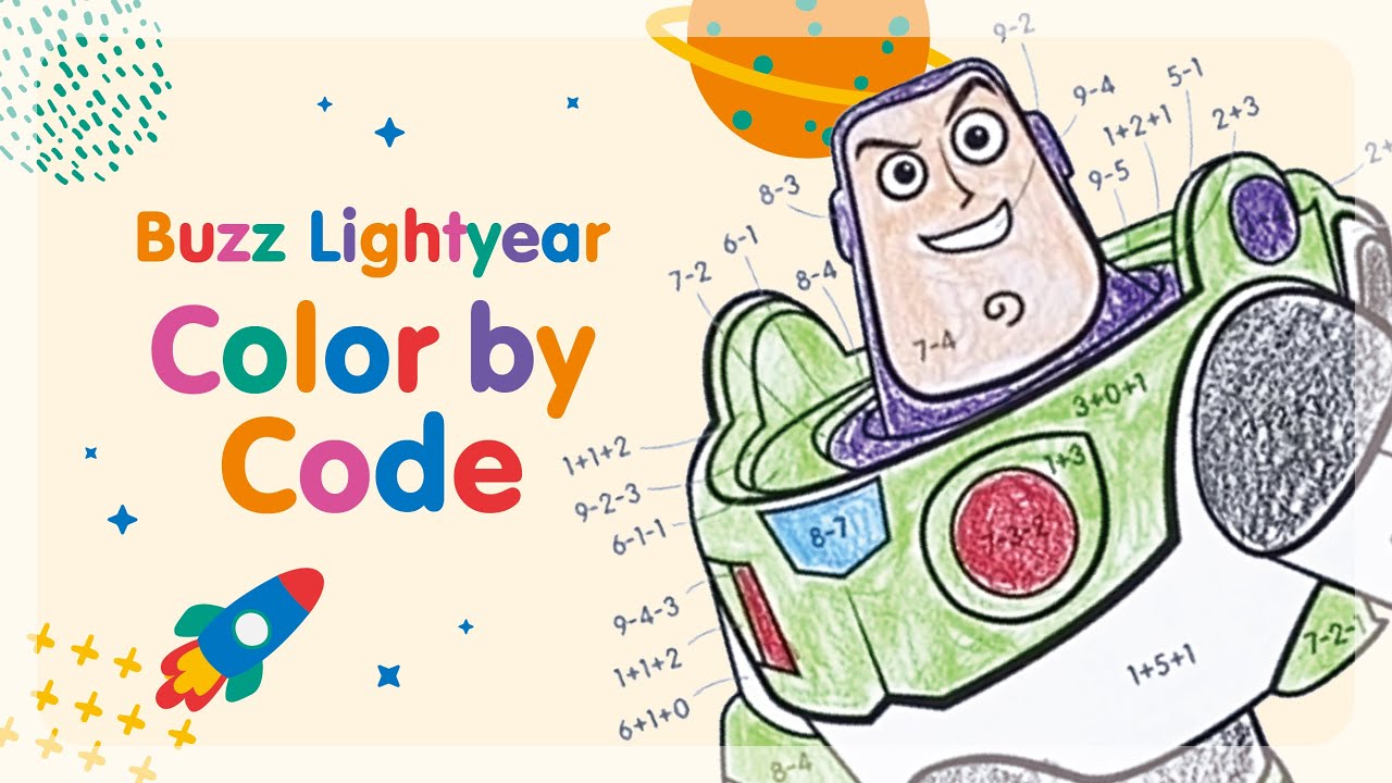 Color by Code Puzzle - Buzz Lightyear (Fun & Educational Math ...