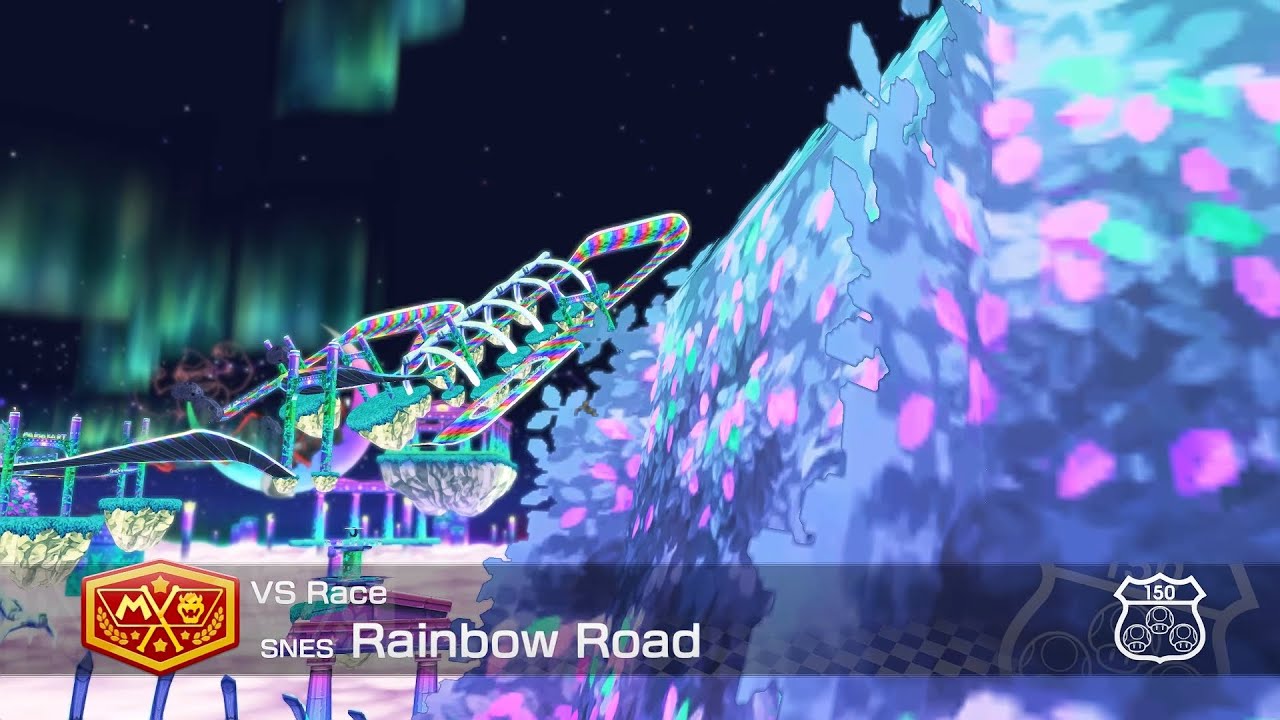 SNES Rainbow Road : Revamped | New Custom Rainbow Road for Mario Kart 8 ...