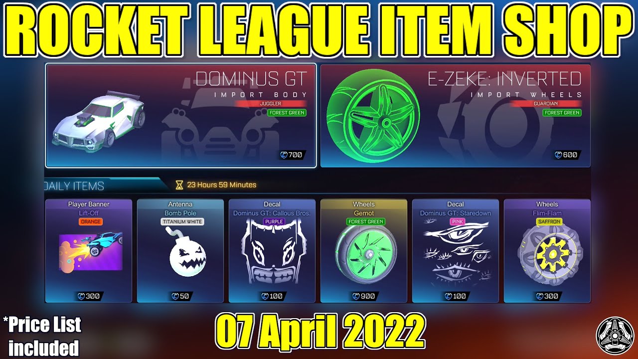 ROCKET LEAGUE ITEM SHOP | APRIL-07-2022 | RL Item Shop Today - YouTube