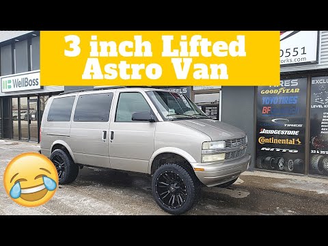 lifted Chevy Astro Van on 20x10 -18 wheels - YouTube