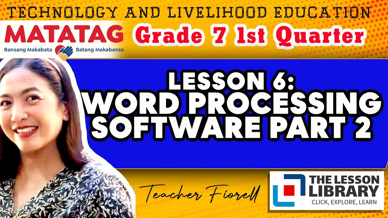 GRADE 7 TLE ICT LESSON 6 WORD PROCESSING SOFTWARE PART 2 # ...