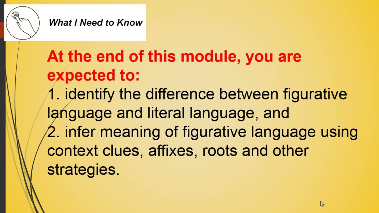 ENGLISH 6 MODULE 7 - Inferring Meaning of Figurative Language Using ...