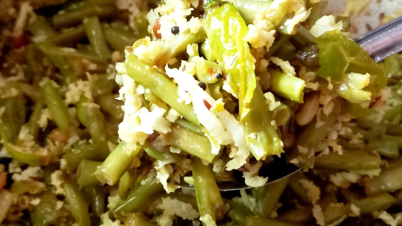 👉barbati coconut fry#barbatifry||how to make long beans fry||barbati ...