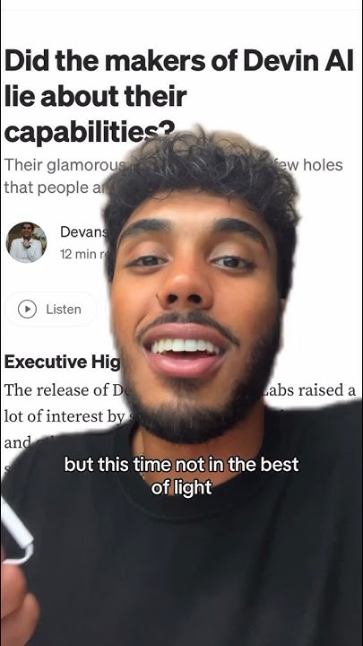Devin Ai First Ai Software Engineer” Exposed Devinai Tech Coding Youtube