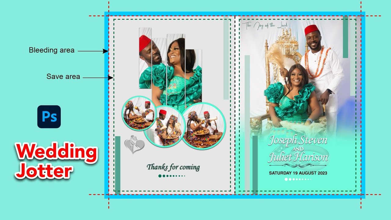 How To Design a Wedding Jotter In Photoshop | Jotter Design in ...