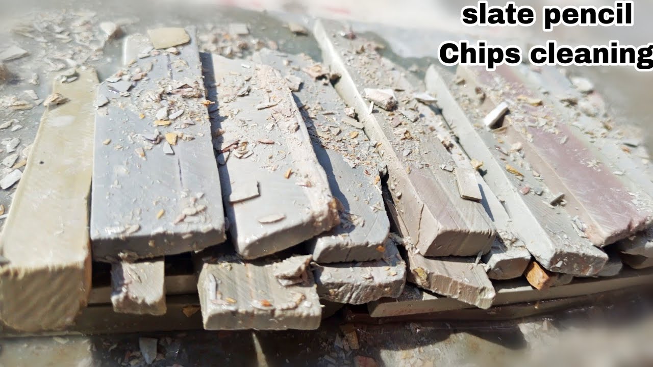 Slate pencil Chips Cleaning// Wet Scraping// satisfying video// ns asmr ...