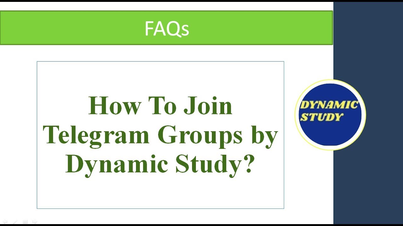 How To Join Telegram Groups by Dynamic Study? - YouTube