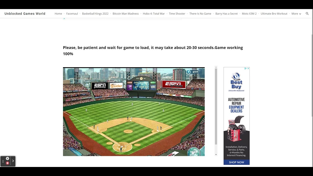 Unblocked Games World - ESPN Arcade Baseball - YouTube