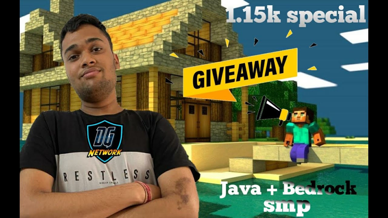 special 1.16k Giveaway ||Public SMP || 24/7 SMP || JAVA + PE || Anyone can join || #dgnetwork ...