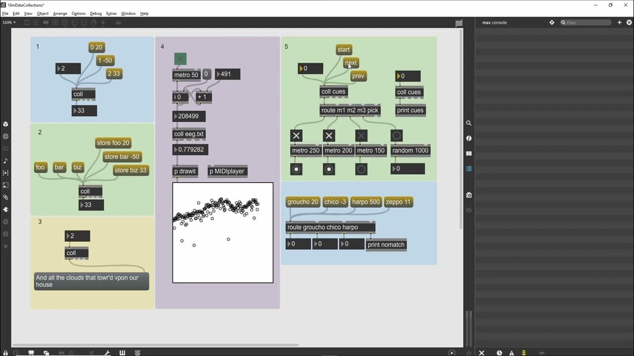 Max Tutorials Max Basic Tutorial 18 Data Collections Your First Steps into the World of Max MSP ...