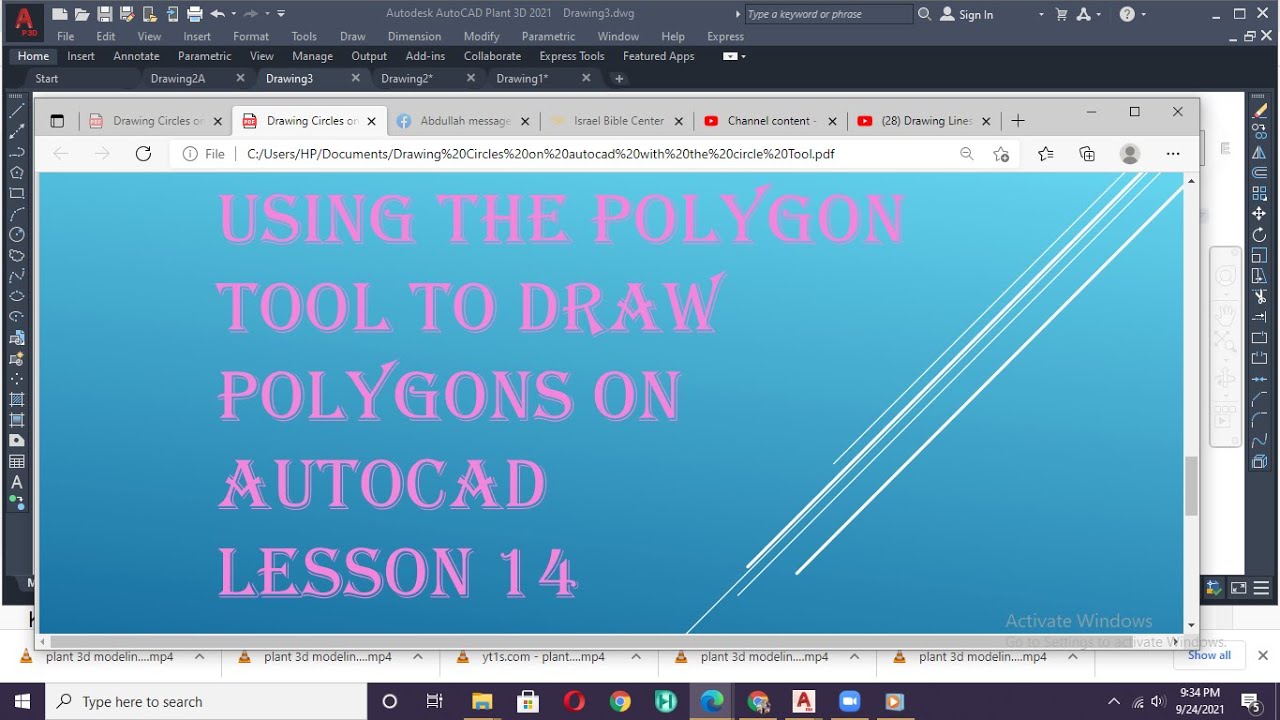 USING THE POLYGON TOOL TO DRAW POLYGONS ON AUTOCAD: LESSON 14 - YouTube