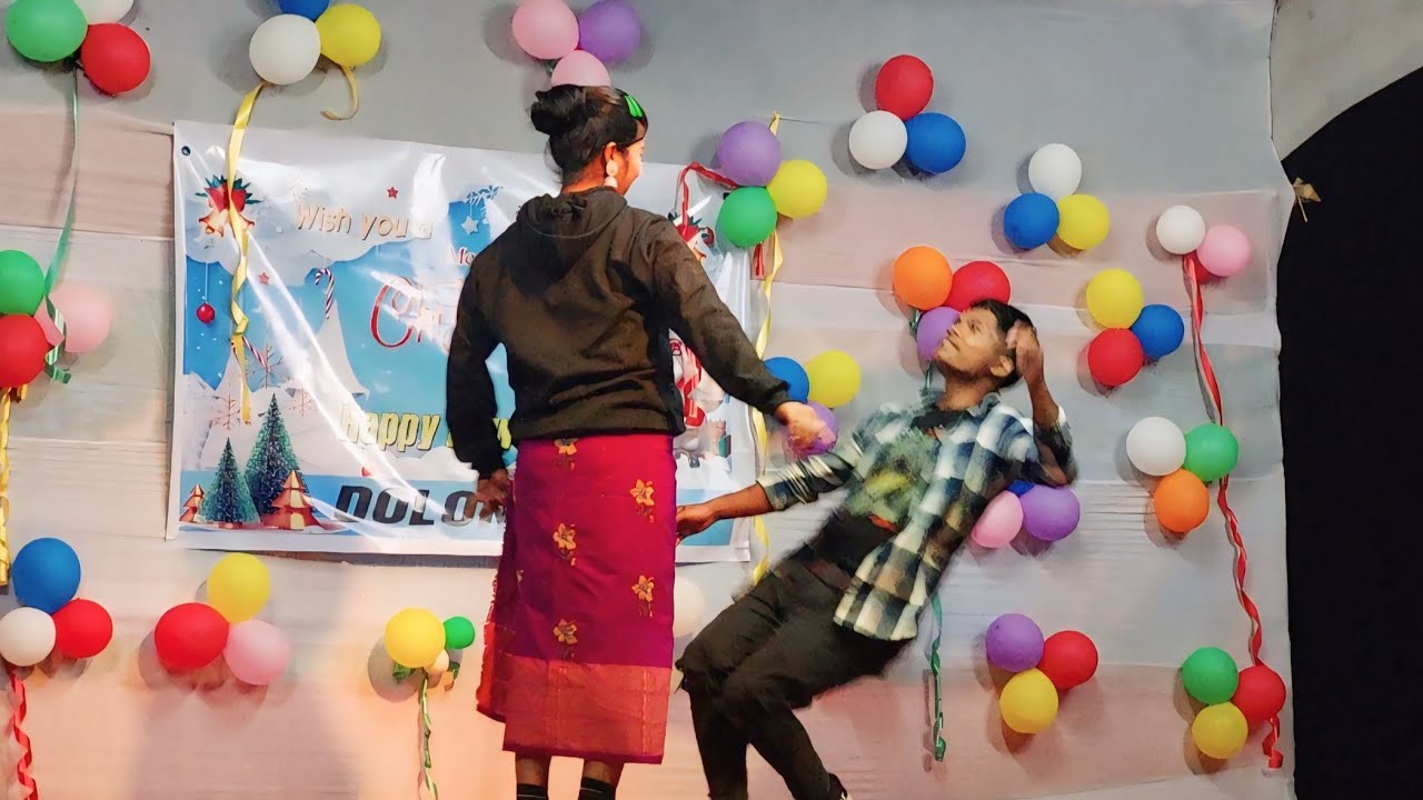 Rebabone Official new christmas garo song Achik git stage dance - YouTube