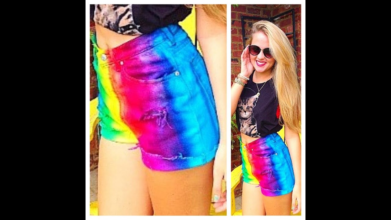 DIY: Rainbow Shorts| CHEAP & SIMPLE - YouTube
