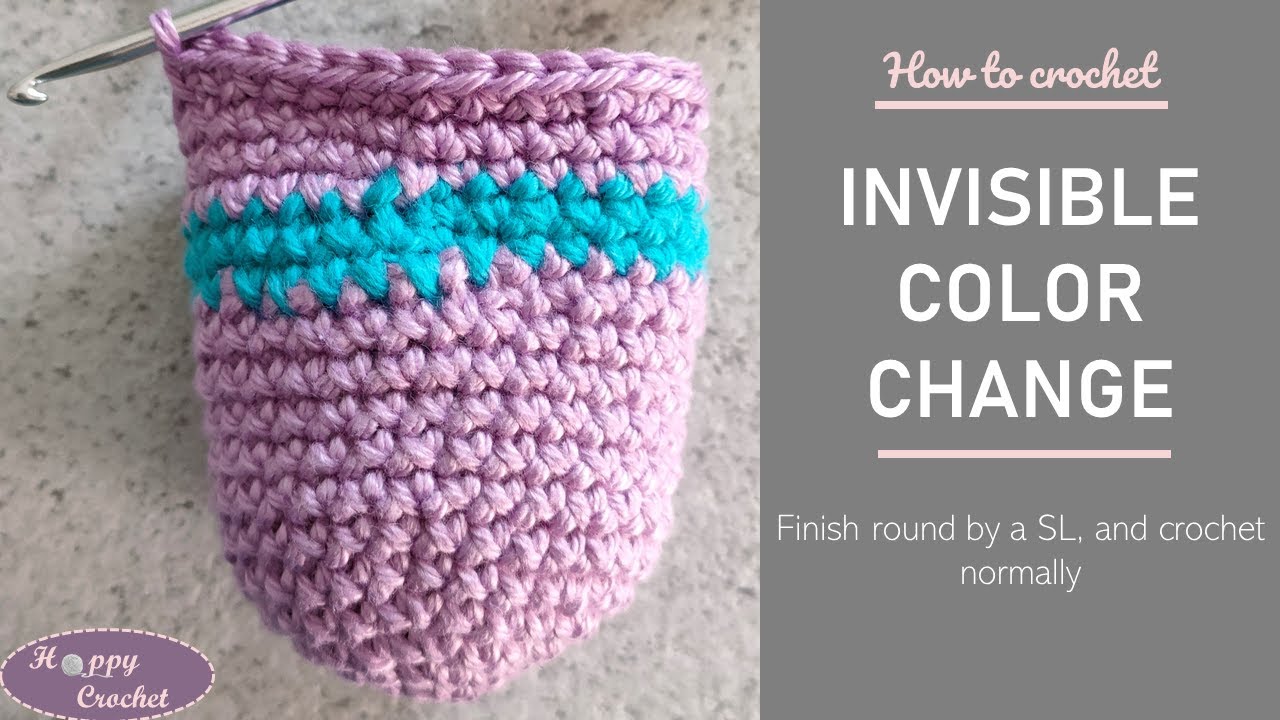 How to crochet - Invisible color change - YouTube
