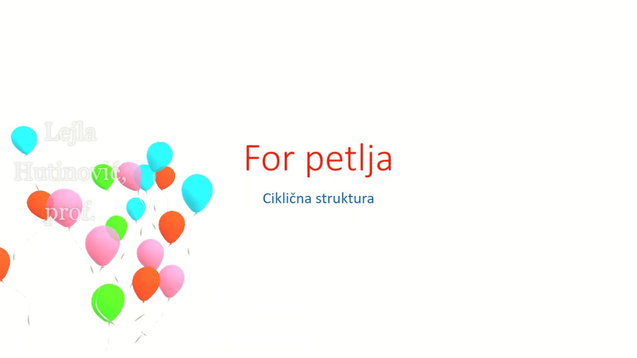 FOR petlja 1 Pascal programiranje - YouTube