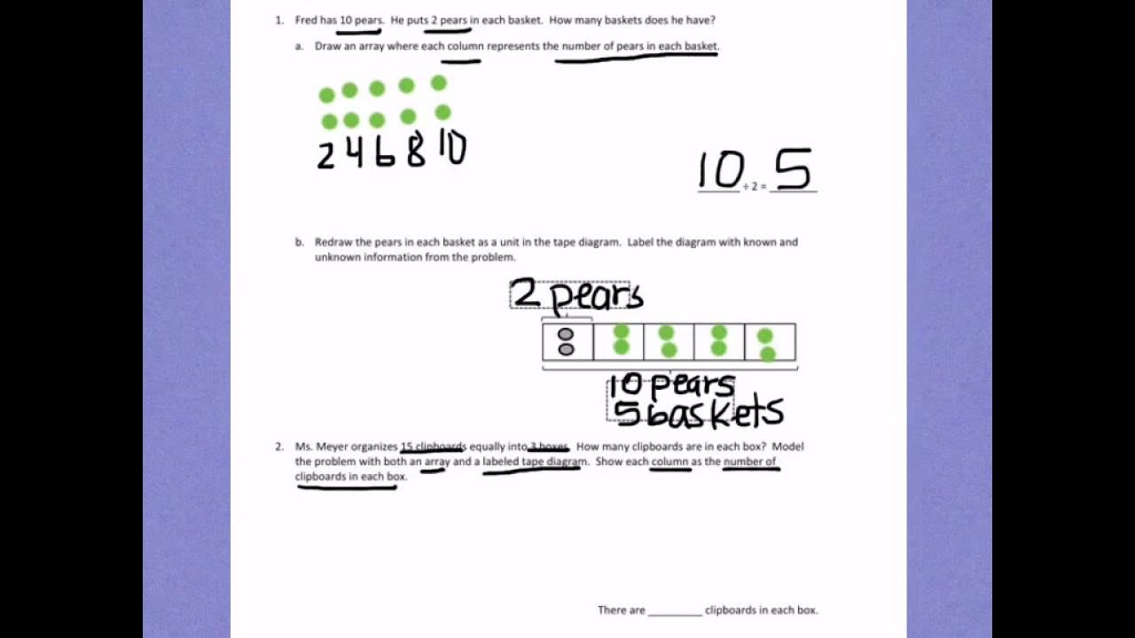 Engage NY third grade Module 1 Lesson 11 front - YouTube