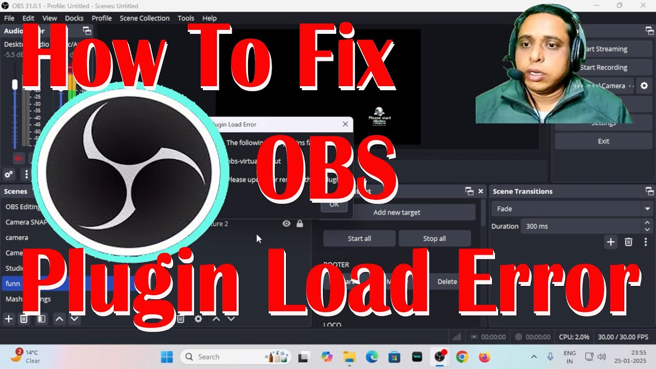 How To FIX OBS Plugin Load Error - YouTube