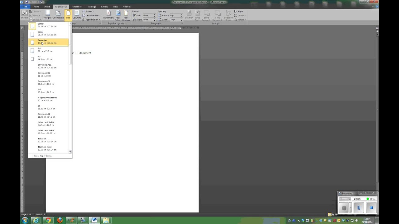 Set page size to A4 - YouTube