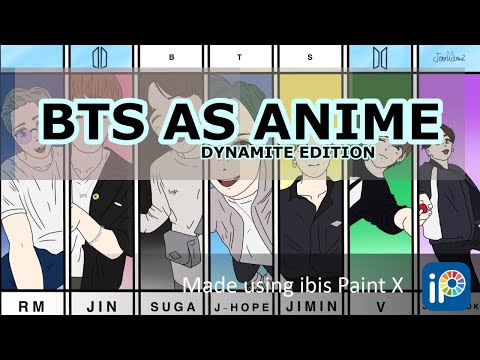 Drawing BTS as an Anime (Dynamite Ver.) 💜✨ | ibis Paint X | JennidrawZ