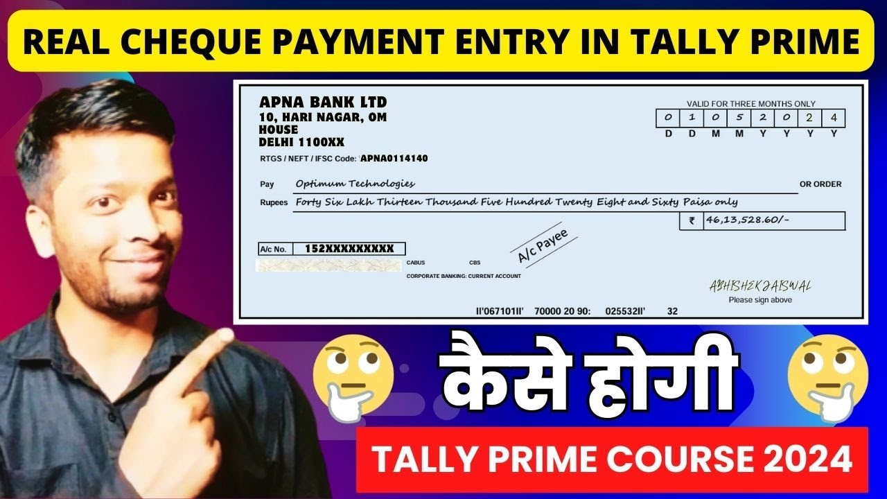 New Tally Prime 4.1 | Purchase entry with GST | Real cheque payment entry in tally prime - YouTube