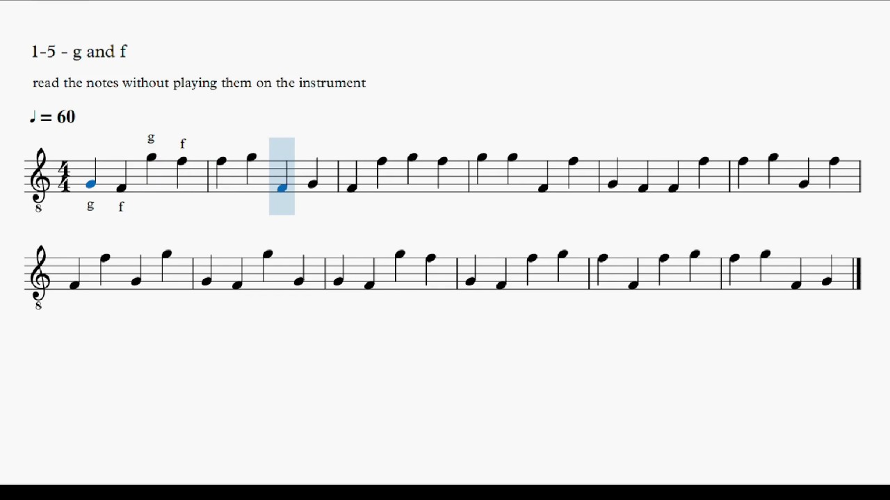 1-5 : recognizing notes g and f - YouTube