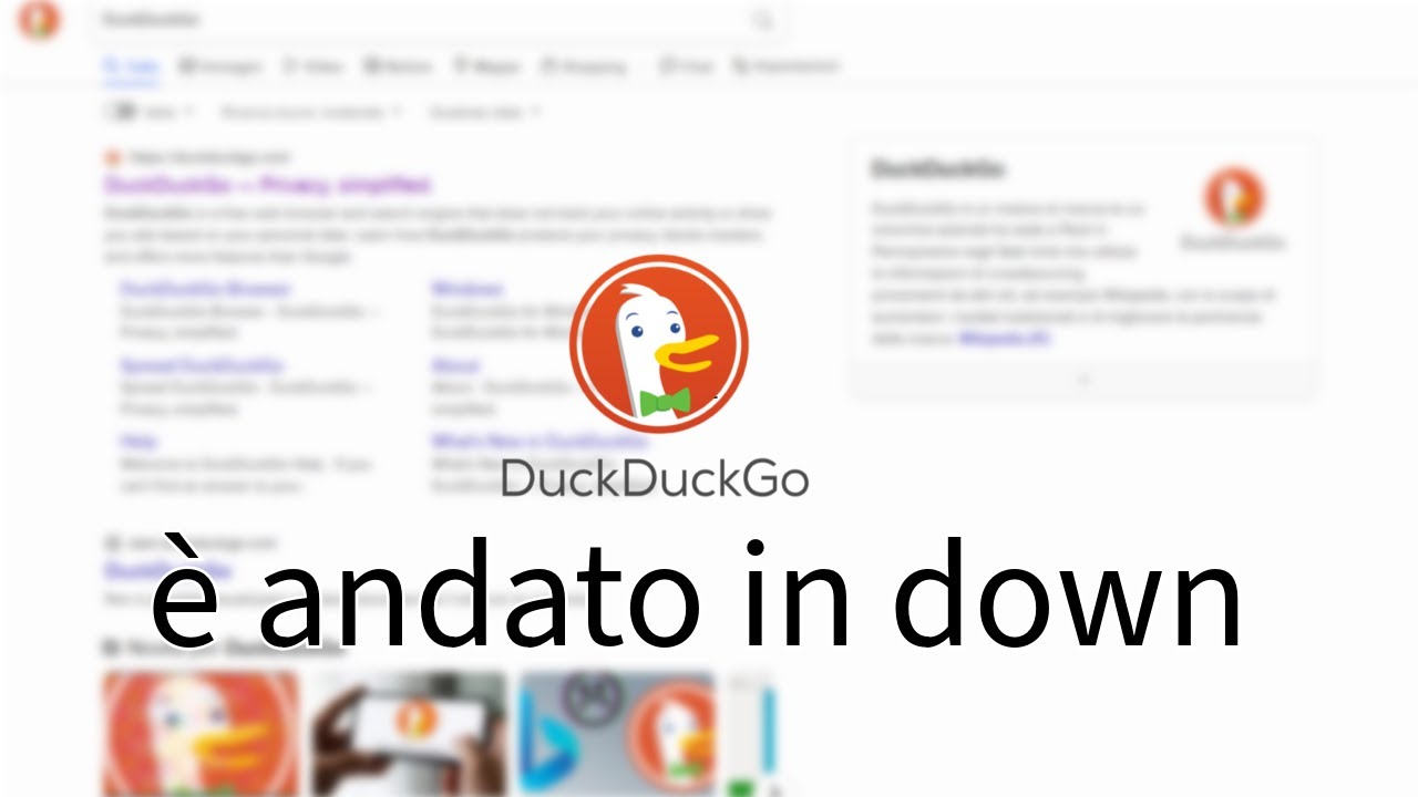 DuckDuckGo è andato in down: cos'è successo? - YouTube