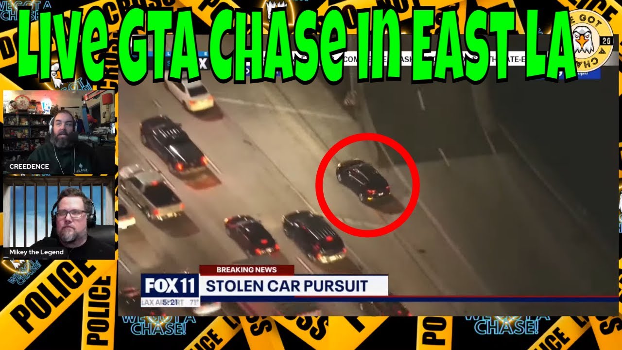 Live Police Chase Stolen Car In LA - YouTube
