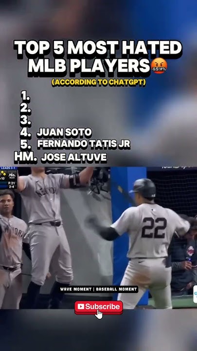 TOP 5 MOST HATED MLB PLAYERS - YouTube