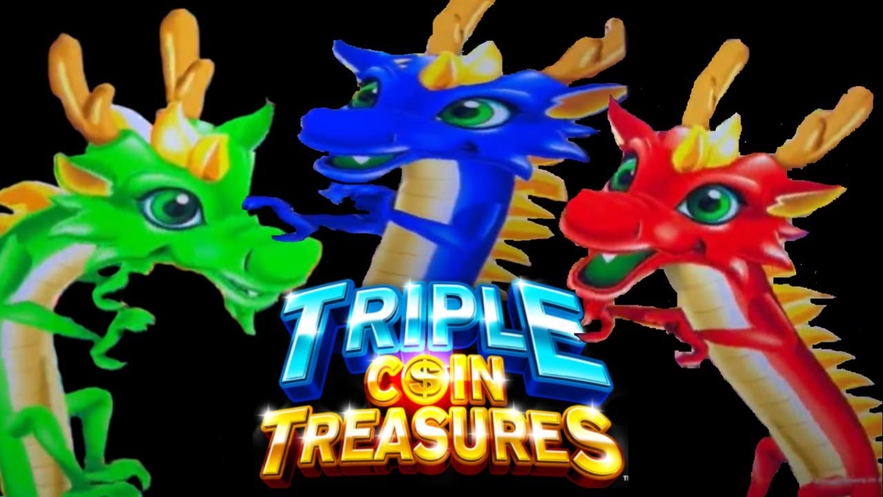 TRIPLE COIN TREASURES SLOT MACHINE : TRIPLE GOLD POT BONUS - YouTube
