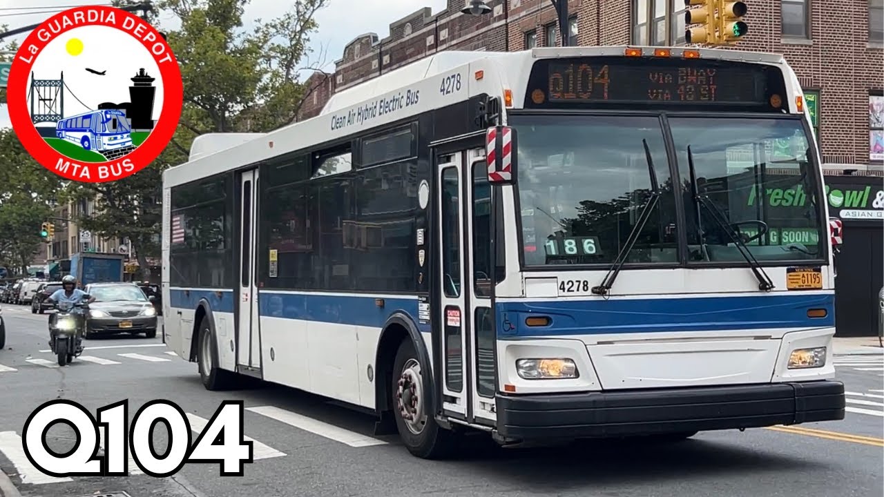 MTA: Orion VII 07.501 NG Hybrid [4269]/[4278]/[4503], New Flyer XD40 [7463] Q104 buses - YouTube