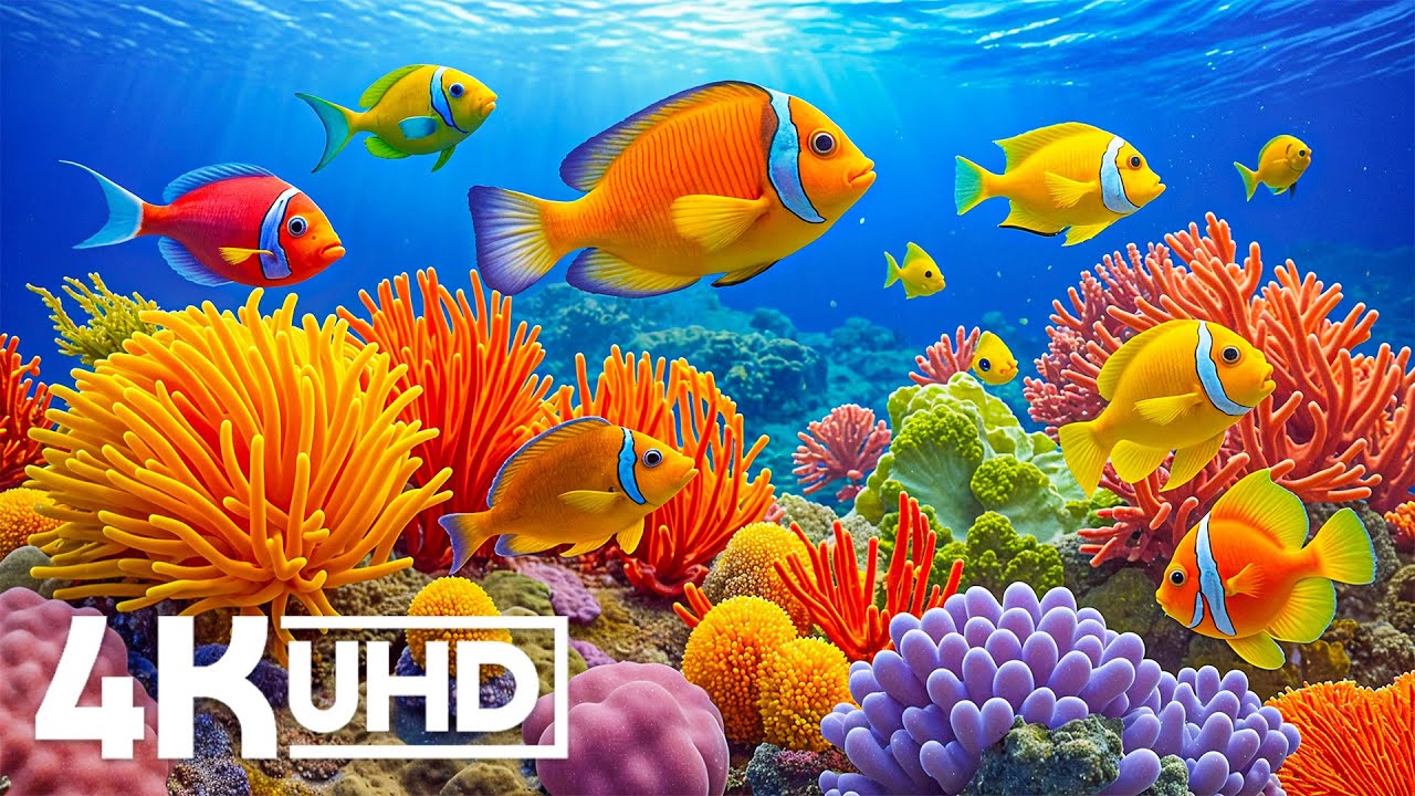 AQUARIUM 4K (ULTRA HD) 🐟 Rare & Colorful Sea Life Video 🐠Peaceful ...