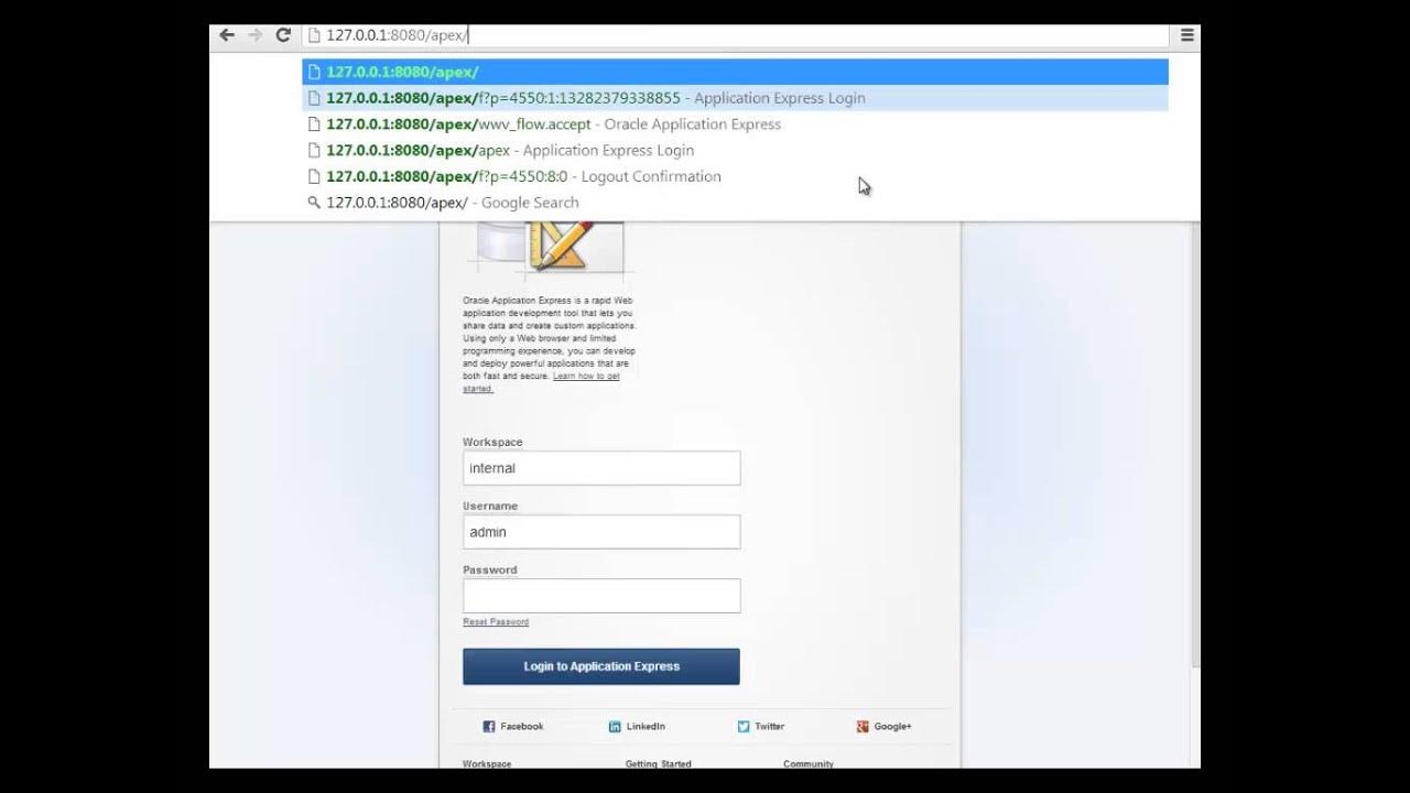 Oracle APEX 4.2.4 Tutorial (01 of 22) - Getting started with Oracle XE ...