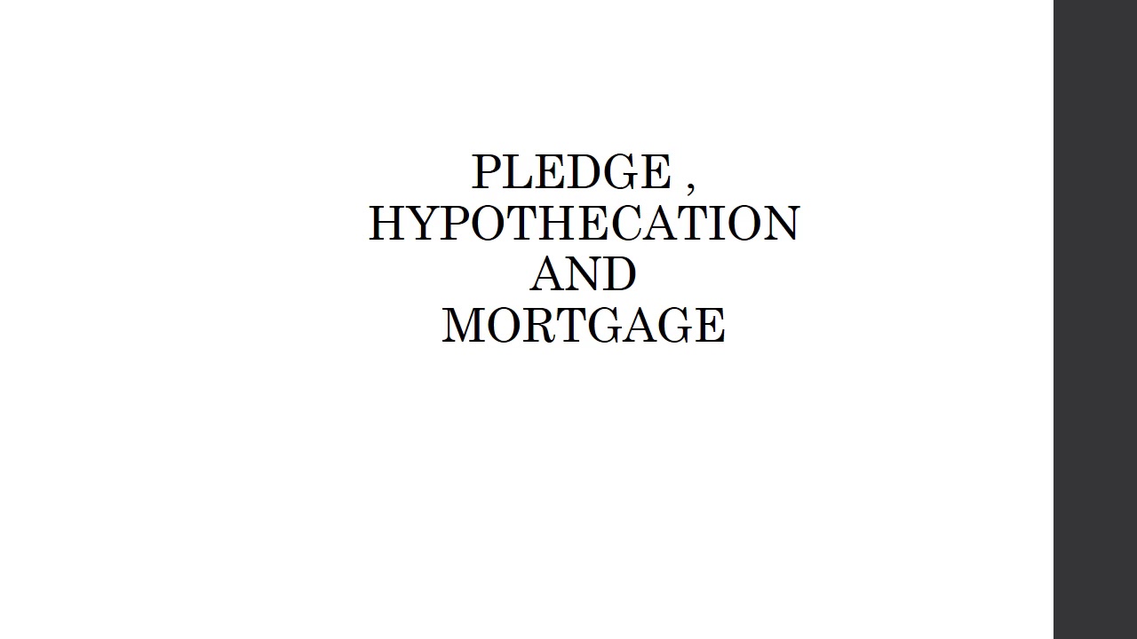 Pledge, hypothecation , mortgage and SARFAESI in banking - YouTube