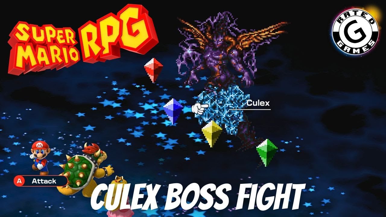 Super Mario RPG No Commentary - Culex Boss Fight - YouTube