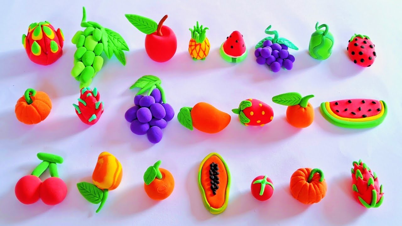ক্লে দিয়ে তৈরি ফল🍓DIY How To Make Miniature fruits🍓Polymer clay Fruits ...