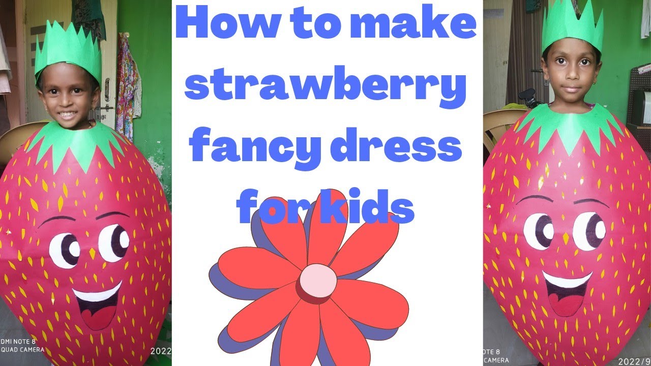 How to make strawberry fancy dress for kids/fruit fancy dress ...