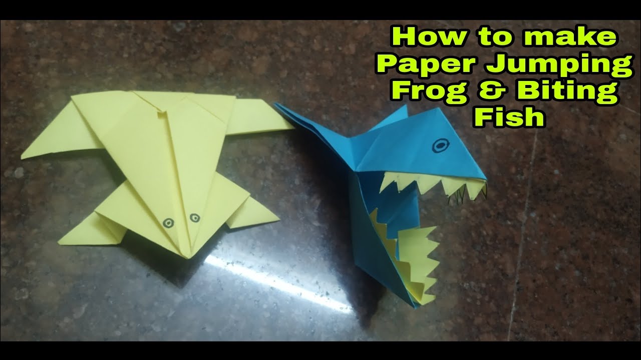 Jumping Frog and Biting Fish/Origami/Children Crafts - YouTube