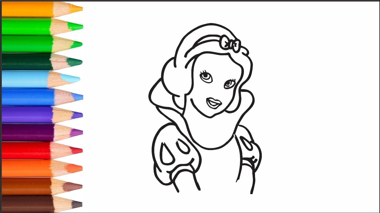 How to draw Snow White. Draw Snow White easy step by step - YouTube