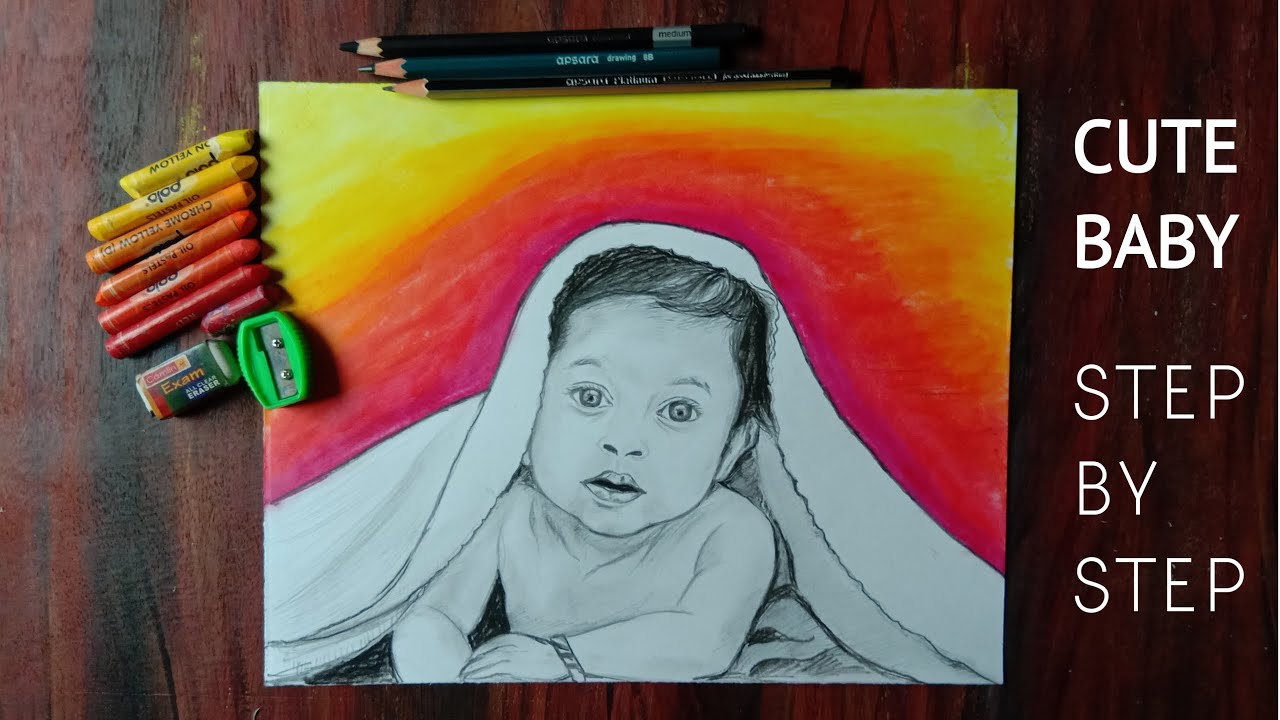 CUTE BABY DRAWING /STEP BY STEP/easy for beginners. - YouTube