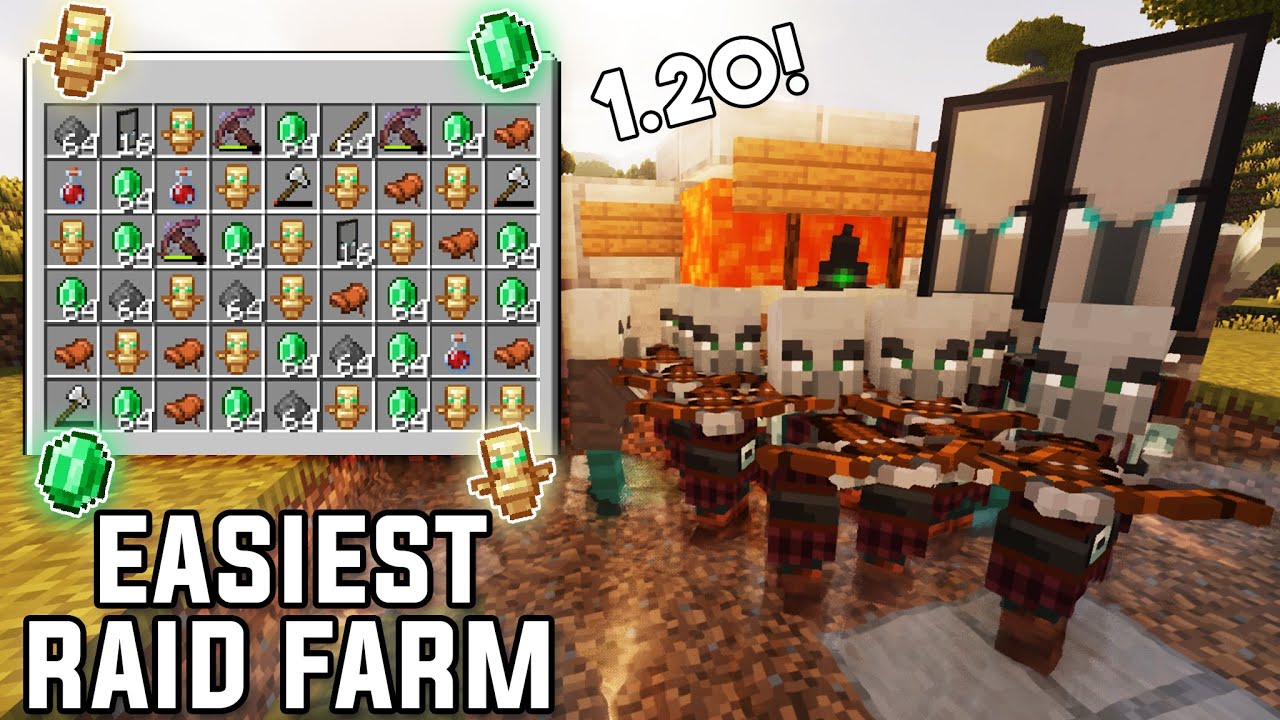 Minecraft Easiest Raid Farm Tutorial (Emerald-Totem) 1.20/1.19 Insane ...
