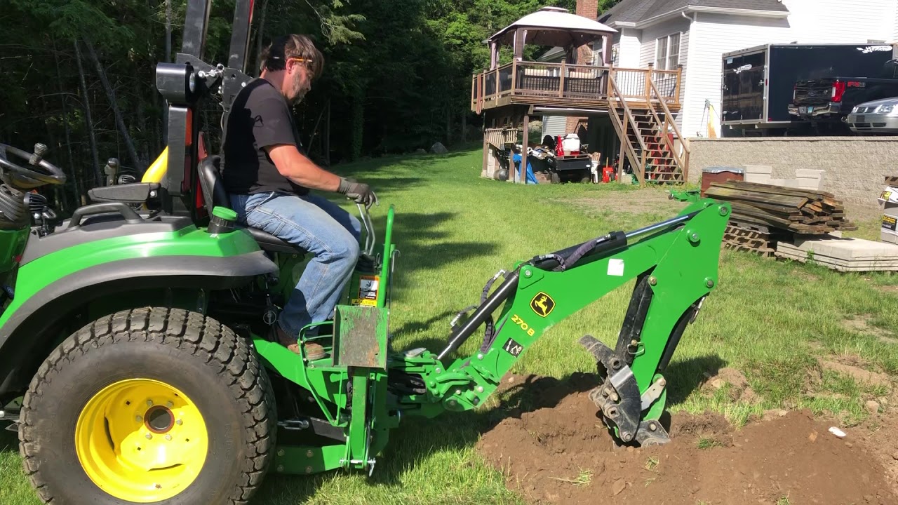HomesteadJoe Trenching with 2038R and 270B Backhoe - YouTube