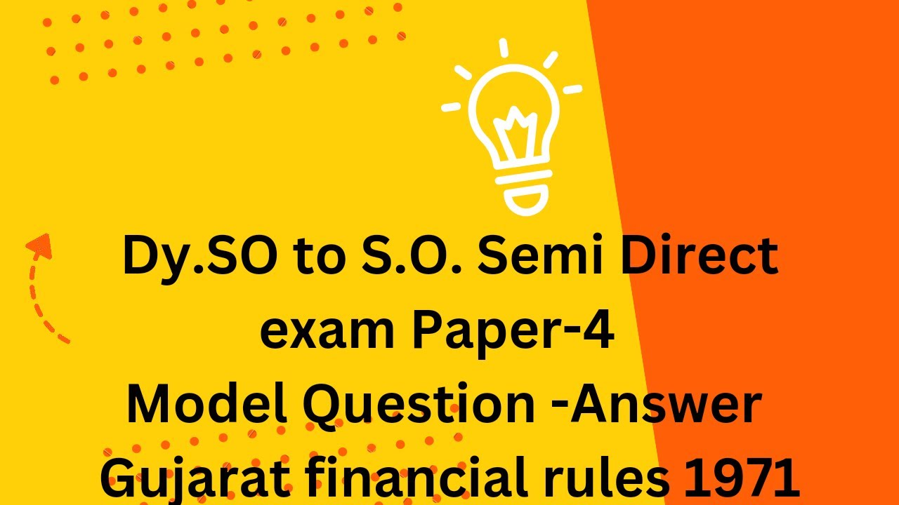 Dy.so to section officer Semi Direct exam Paper-4 Model Question -Ans ...