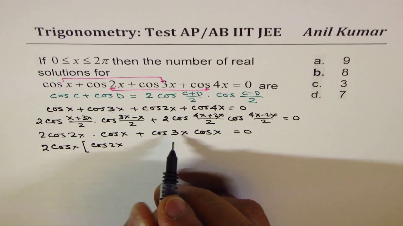 Solution Cos X Cos 2x Cos 3x Cos 4x IIT JEE Trig Equation YouTube