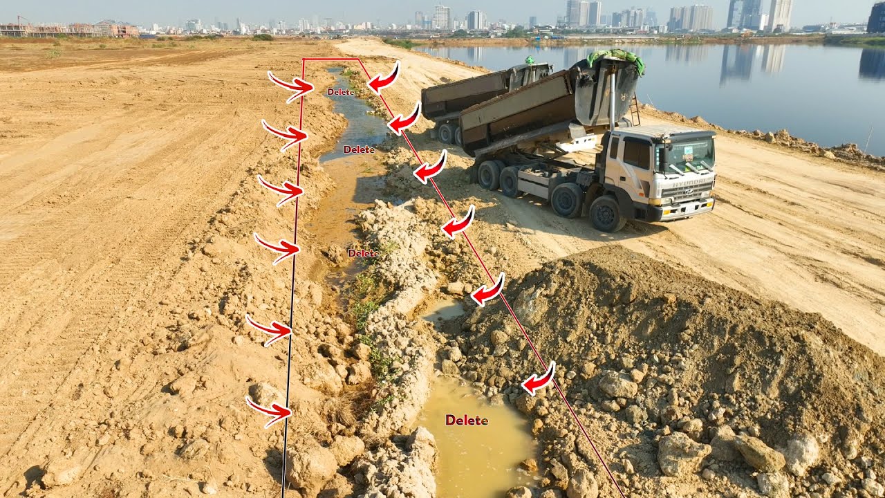 Good!Most satisfying new plan of dumping soil to fill up base road by ...